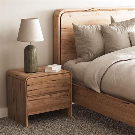 Lena Bedside Table 2 Drawer Natural Forty Winks