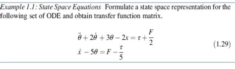 Solved Example 1 1 State Space Equations Formulate A State