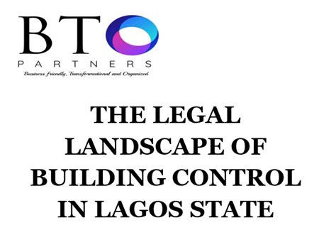 the legal landscape of building control in lagos state