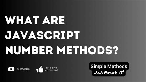 27what Are Javascript Number Methodsweekendcodingintelugu Youtube