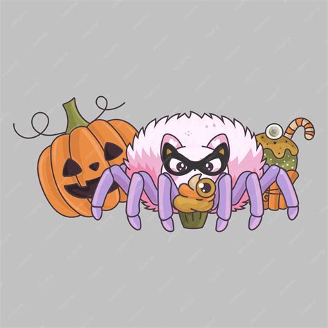 만화 클립 아트 할로윈 거미 그림 귀여운 클립 아트 할로윈 곤충 프리미엄 벡터
