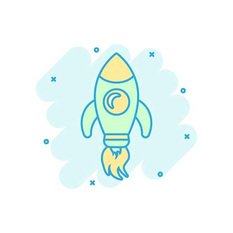 Premium Vector Rocket Space Ship Icon In Comic Style Spaceship Vector Cartoon Illustration