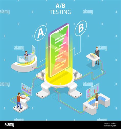 Isometric Flat Vector Concept Of Ab Testing Split Test A B Comparison Web Development Stock