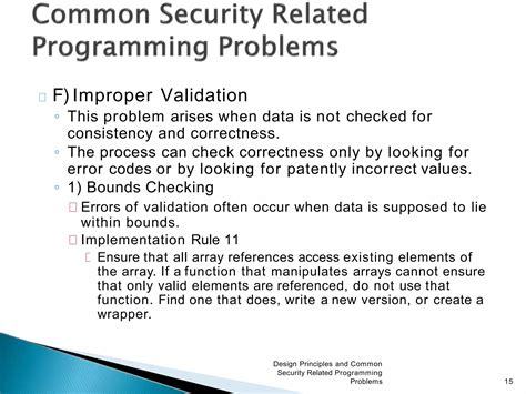 Design Principles And Common Security Related Programming Principles Ppt