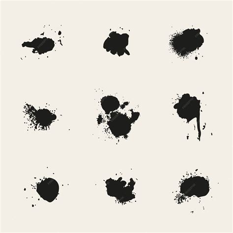 평면 디자인 잉크 얼룩 요소 무료 벡터
