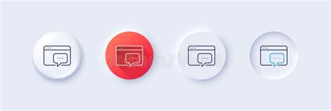 Seo Message Line Icon Web Chat Sign Traffic Management Line Icons