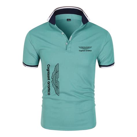 애스턴 마틴 F1 팀 남성용 폴로 셔츠 통기성 반팔 스탠드 칼라 오버사이즈 여름 캐주얼 Aliexpress