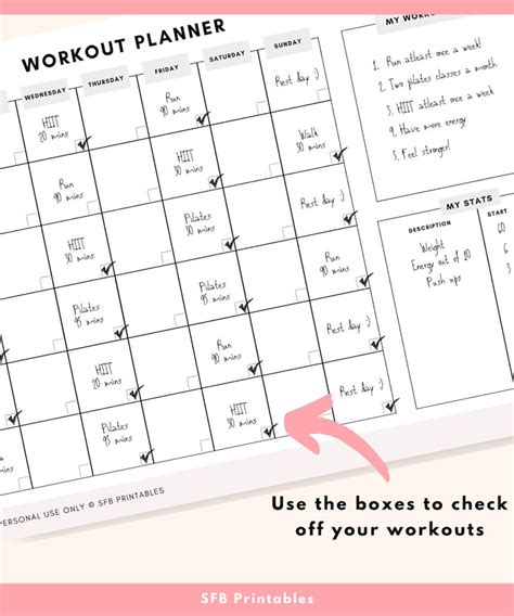 Monthly Fitness Planner Printable And Tracker Fitness Planner Etsy