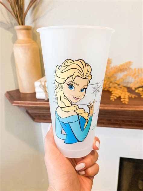 Elsa Starbucks Cold Cup Frozen Movie Personalized T Etsy