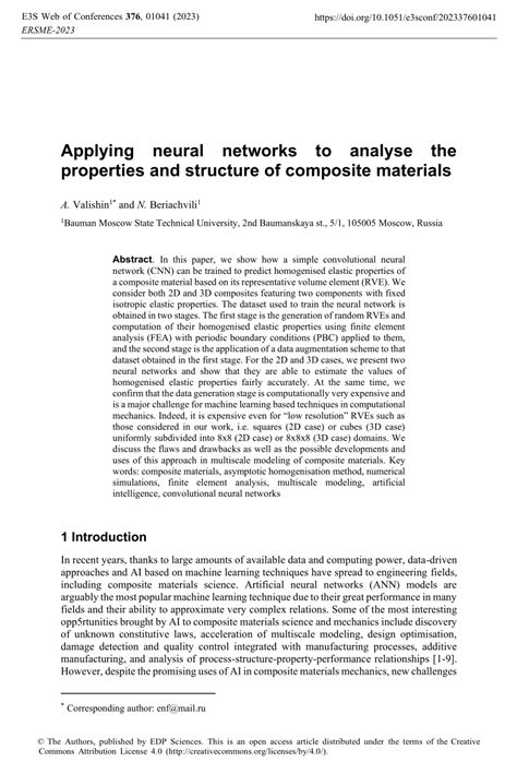 Pdf Applying Neural Networks To Analyse The Properties And Structure