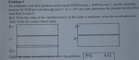 Solved Problem 1an Arithmetic Cash Flow Gradient Series