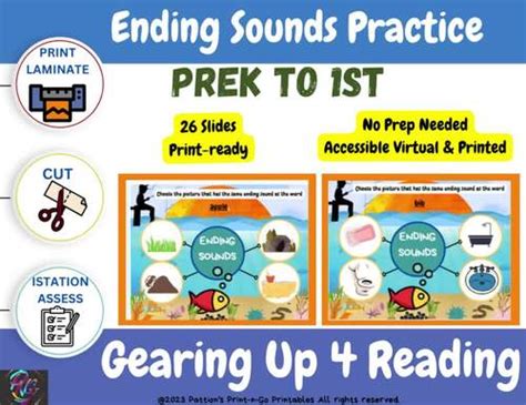 Ending Sounds Review Istation Practice Prek To 1st Tpt