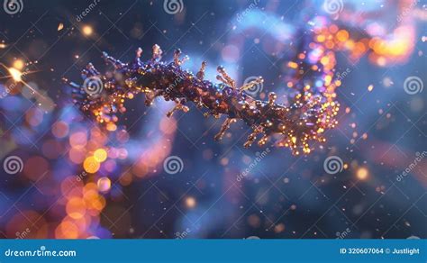 A Detailed Visualization Of A Helicase Enzyme Unwinding A Section Of
