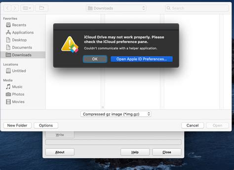 problem with installer on osx icloud drive error usb sd creator