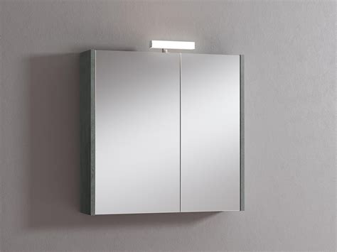Specchio Contenitore Con Luce Akira L 715 X P 155 X H 70 Cm Cemento
