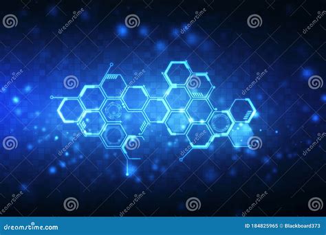 Abstract Technology Background Tech Innovation Hexagon Pattern Design