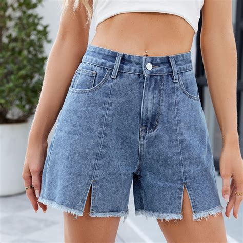 Olyvenn Womens Summer Shorts Denim Casual Wash Short With Pocket High