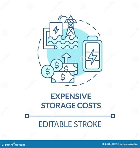 Expensive Storage Costs Blue Concept Icon Stock Vector Illustration