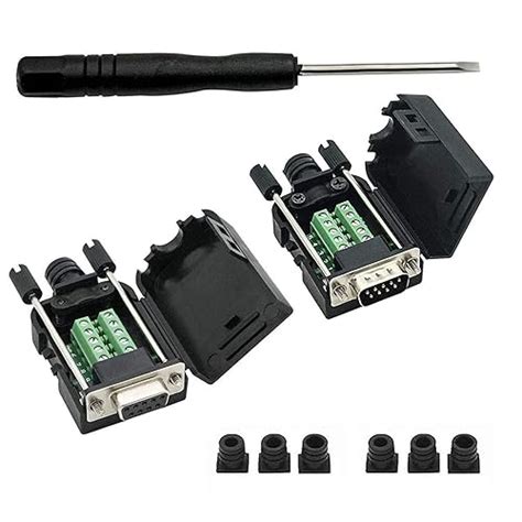 Yiovvom Db9 Breakout Connector Db9 Rs232 D Sub Female And Male Adapter 9 Pin Port Adapter To