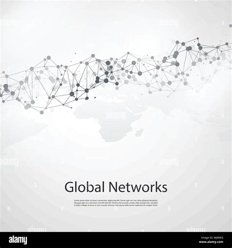 Cloud Computing And Networks With World Map Abstract Global Digital Network Connections