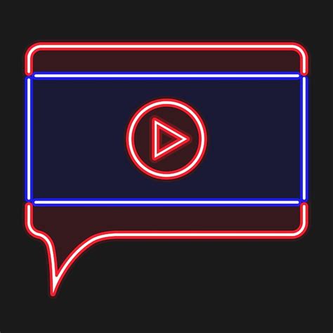 웹 및 모바일 앱용 비디오 플레이어 Neon 프리미엄 벡터
