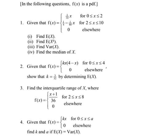 [a Level Further Maths Continuous Random Variables] Unsure On Where To