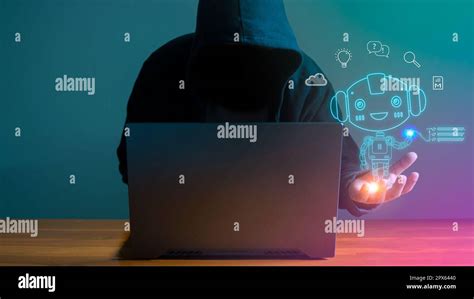 Hackers Are Stealing Data From Internet Network Using Ai Data Protection Concept Illegal Use