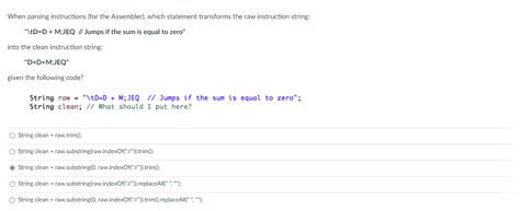 Solved When Parsing Instructions For The Assembler Which