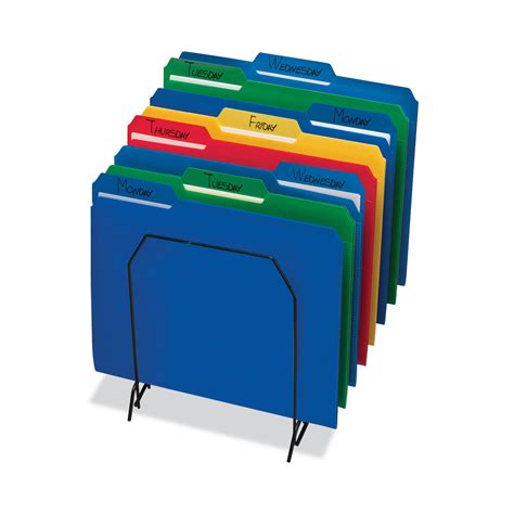 Top Tab Poly Colored File Folders 1 3 Cut Tabs Assorted Letter Size 0 75 Expansion