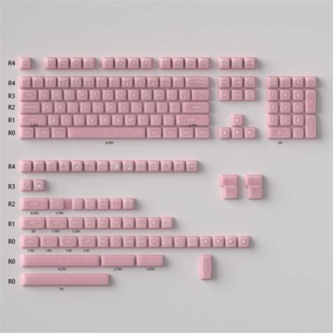 【keycap Only】gmk Keycaps 160 Keys Pink Ice Translucent Double Shot Sa Profile For Alice Layout
