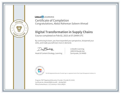 Abdul Raheman Saleem Ahmad On Linkedin Certificate Of Completion