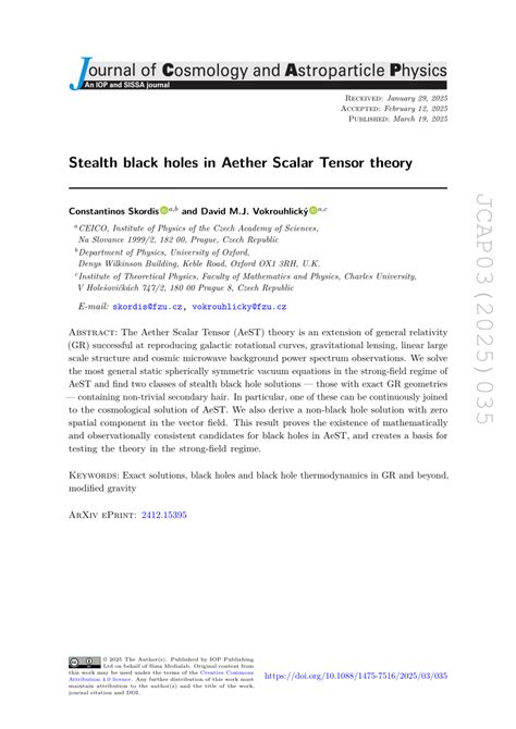 pdf stealth black holes in aether scalar tensor theory