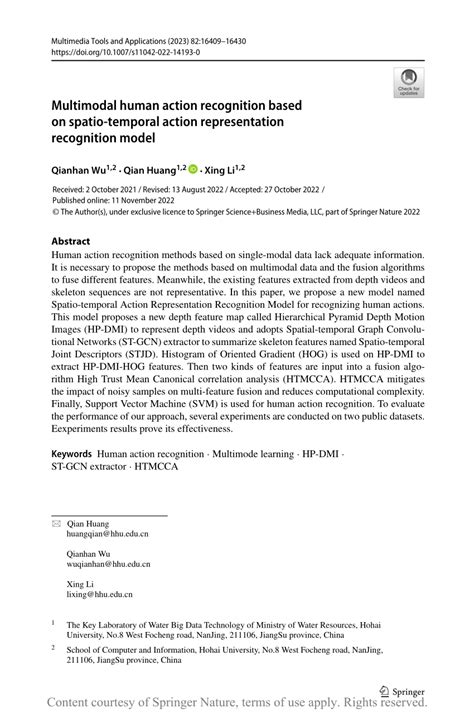 Multimodal Human Action Recognition Based On Spatio Temporal Action Representation Recognition