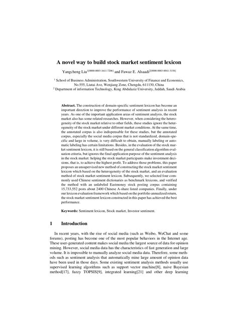 Pdf A Novel Way To Build Stock Market Sentiment Lexicon