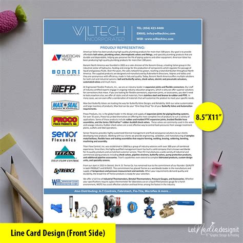 Product Line Cards Vendor Line Cards Manufacturing Line Cards Portfolio