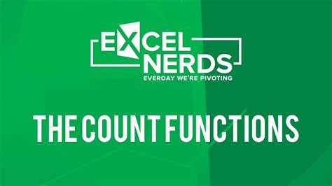 Learn The Count Functions In 5 Minutes Excel Nerds Youtube