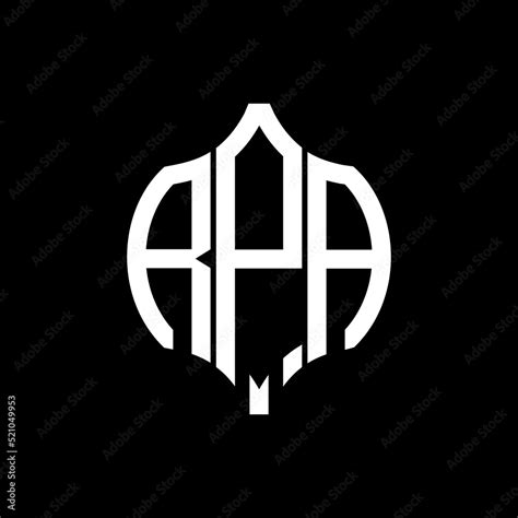 RPA Letter Logo RPA Best Black Background Vector Image RPA Monogram Logo Design For