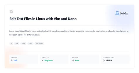 Edit Text Files In Linux With Vim And Nano Labex