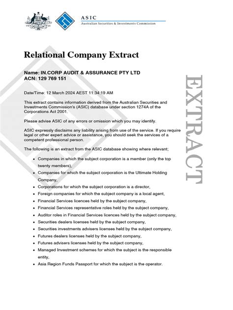 Relational Company Extract Example Pdf Corporations Business