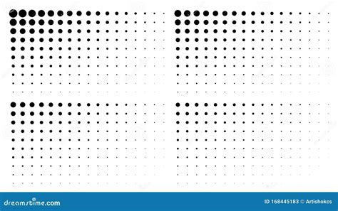 Set Of Corner Gradient Halftone Dots Backgrounds Horizontal Templates Using Halftone Dots