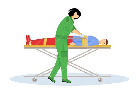 Premium Vector Paramedic Giving First Aid Flat Vector Illustration