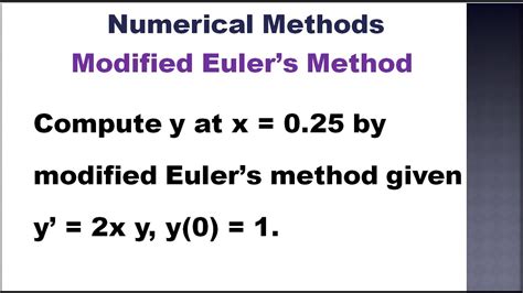 Snm Ma3251 Unit 5 Numerical Solution Of Ode Modified Eulers Method Problem In Tamil