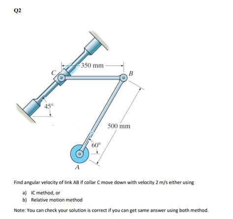 Solved Find Angular Velocity Of Link Ab ﻿if Collar C ﻿move