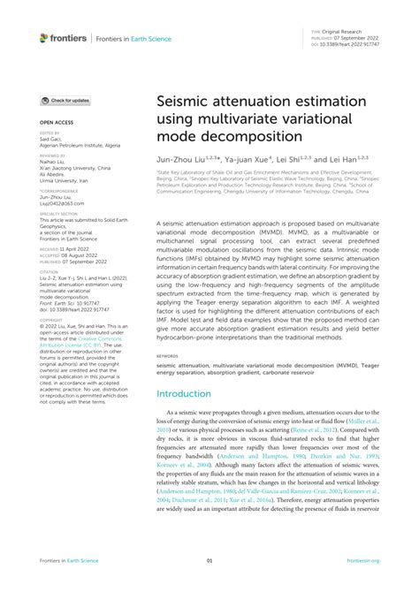 pdf seismic attenuation estimation using multivariate variational