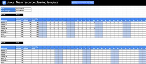 Excel Resource Planning Template