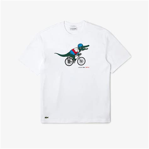 Mens Lacoste X Netflix Sex Education Organic Cotton T Shirt Mens