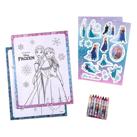 Комплект за рисуване стикери 8 восъчни молива Замръзнал герой 21x26 см Многоцветен Jmb