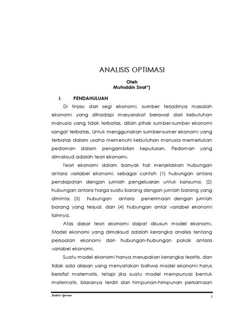 Analisis Optimasi Pdf