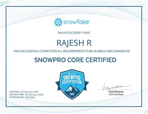 Rajesh R On Linkedin Snowprocertified Dataanalytics