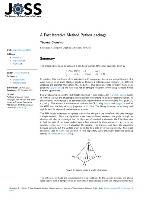 Pdf A Fast Iterative Method Python Package
